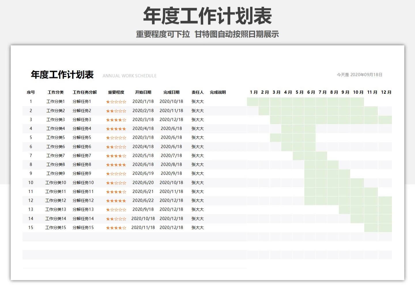 年度工作计划表_Excel模板_柚墨yomoer